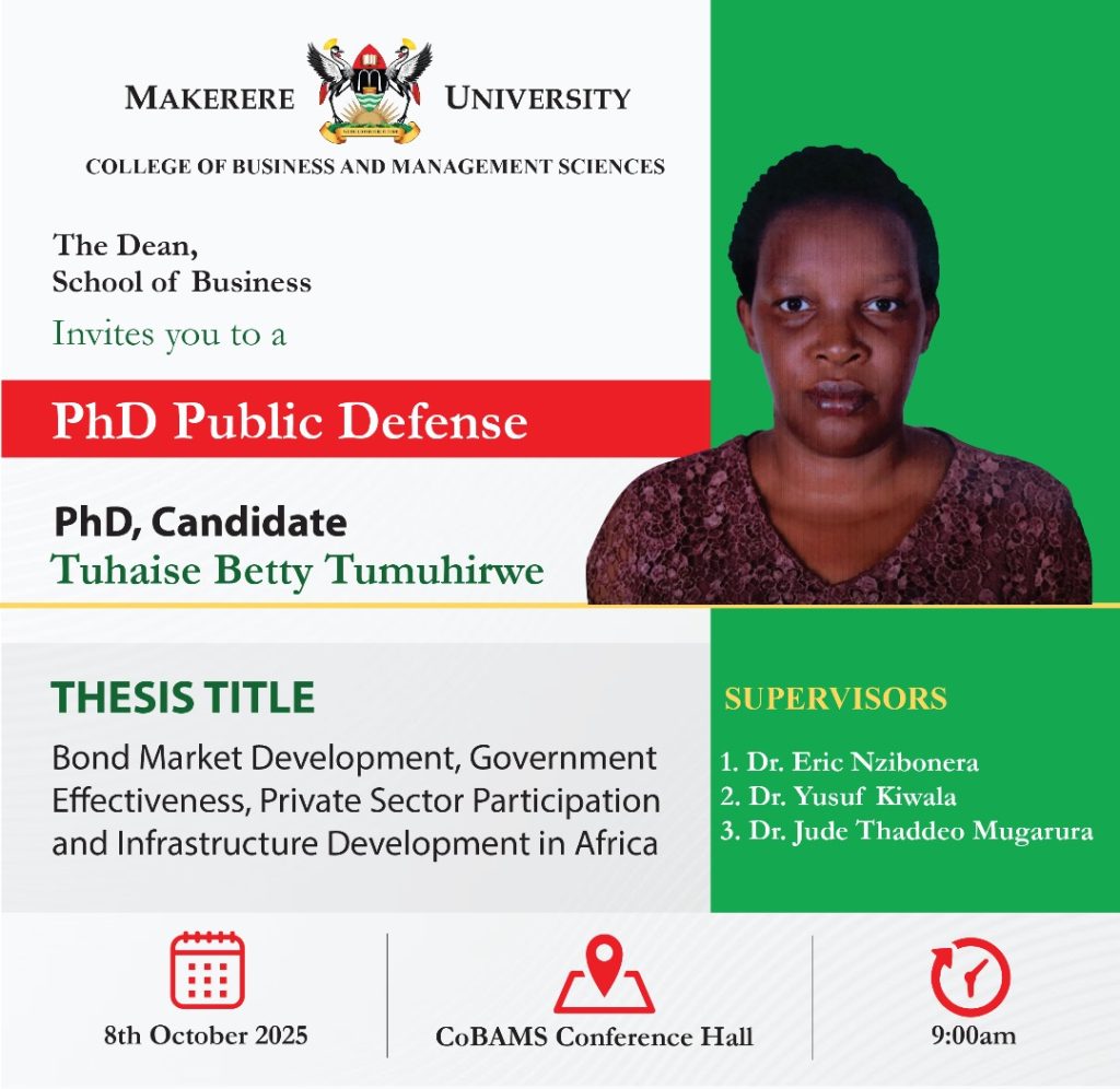 PhD Public Defense by Ms. Tuhaise Betty Tumuhirwe - Makerere University ...